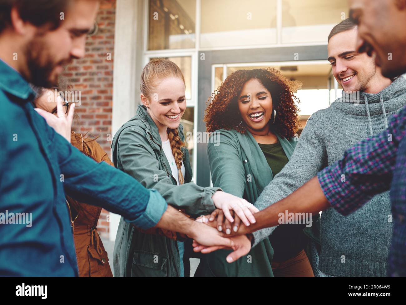 Lets get this semester off to an awesome start. a group of young ...