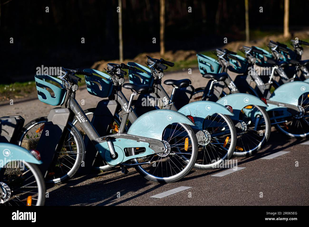 Paris, France. 06th May, 2022. Illustration picture shows blue electric ...