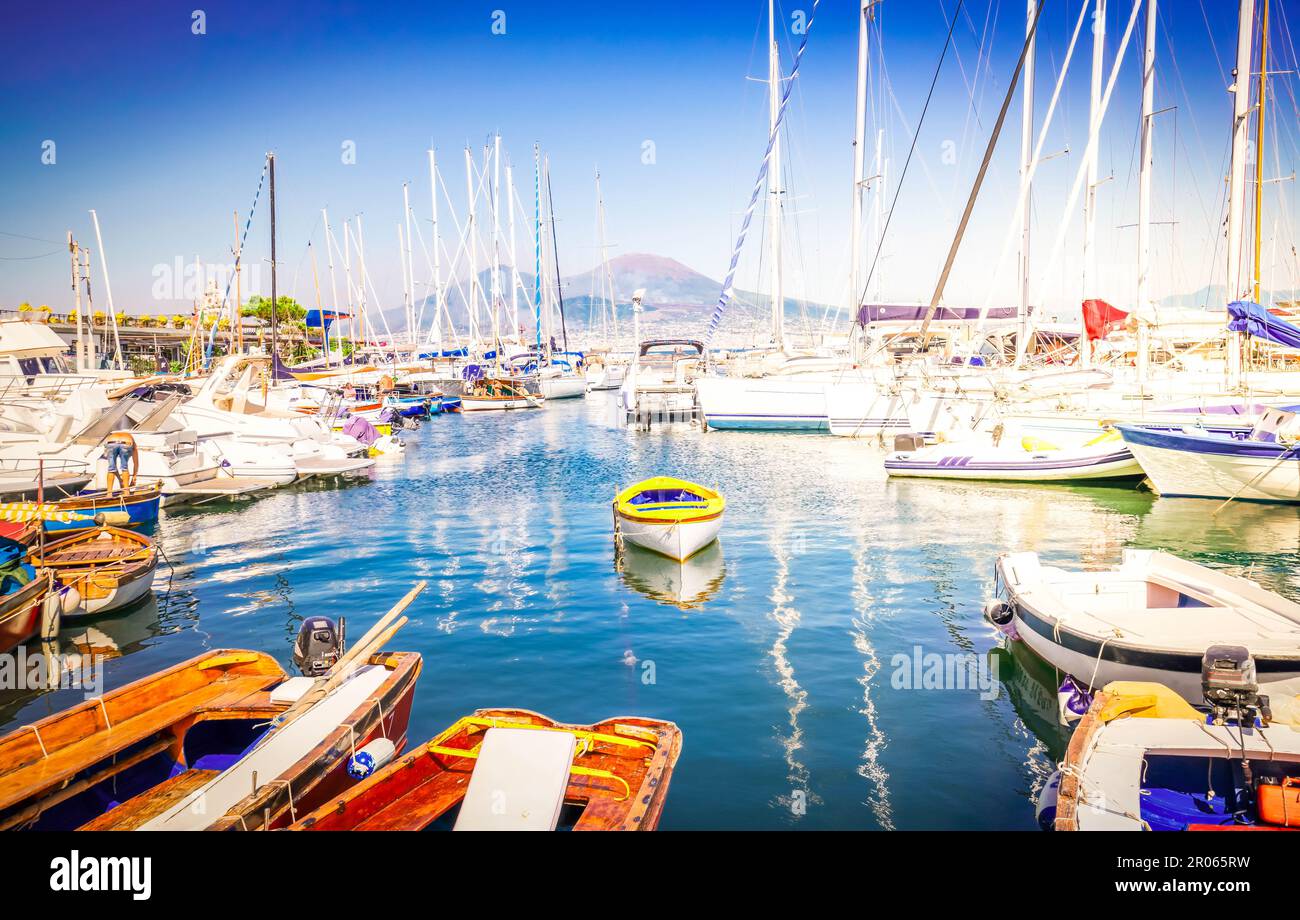 Naples and Vesuvius volcano, Italy Stock Photo - Alamy