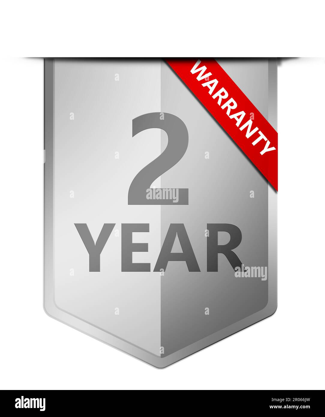 Two year warranty banner with silver shield , 3d rendering Stock Photo ...
