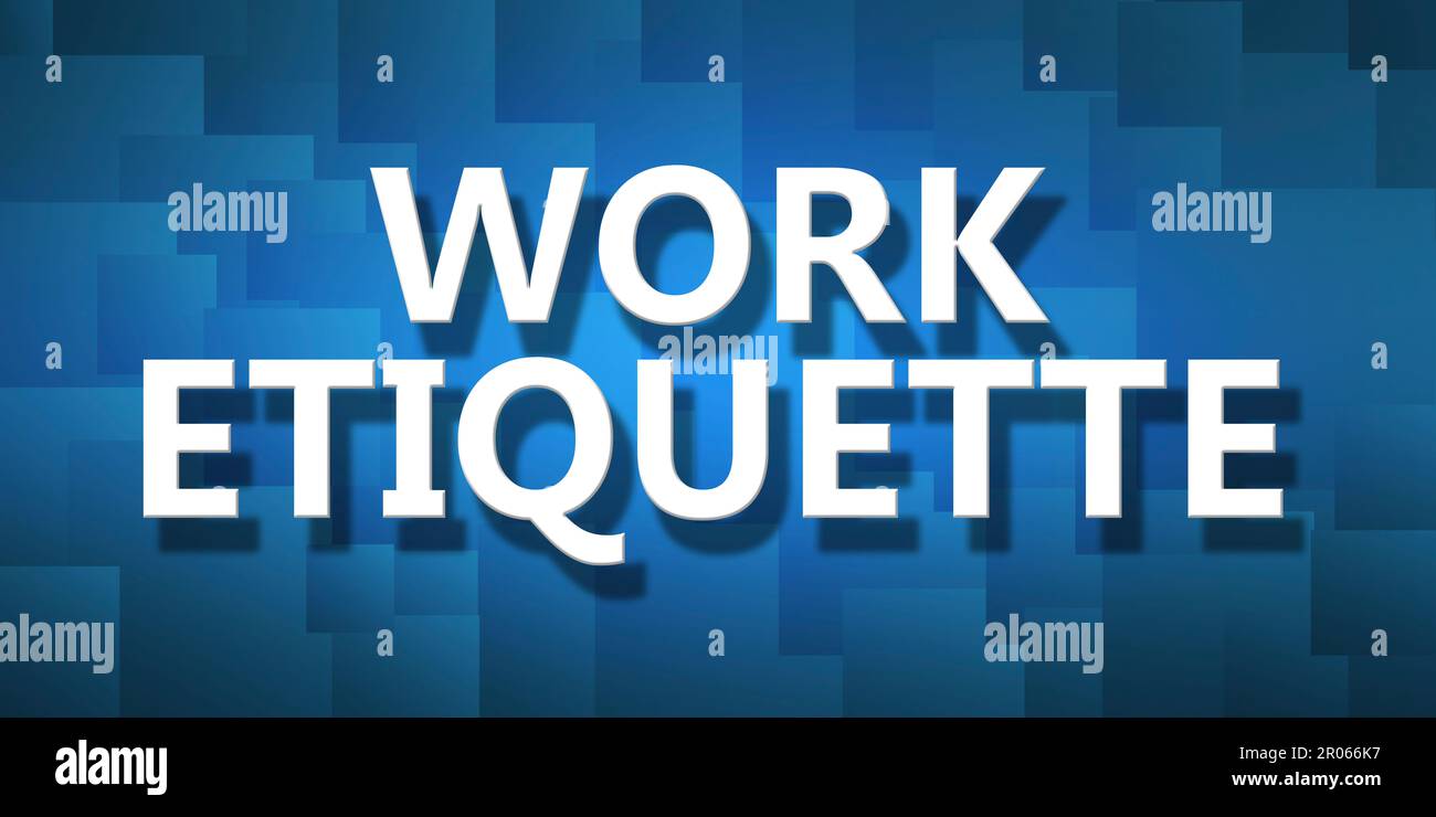 Work Etiquette word on pixelated background, 3d rendering Stock Photo ...