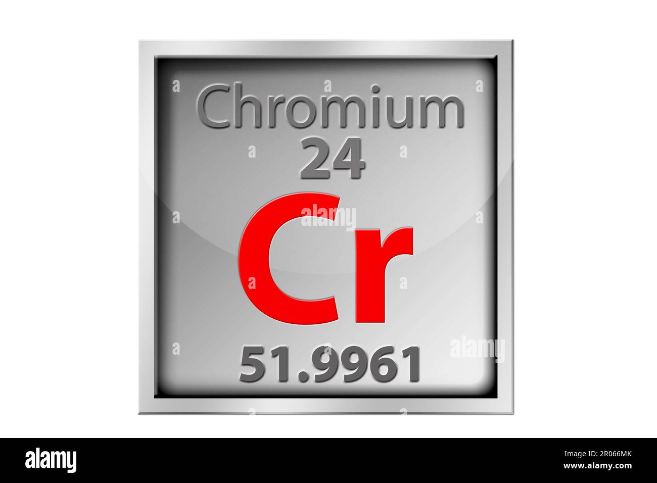 Chromium material on the periodic table, 3d rendering Stock Photo - Alamy