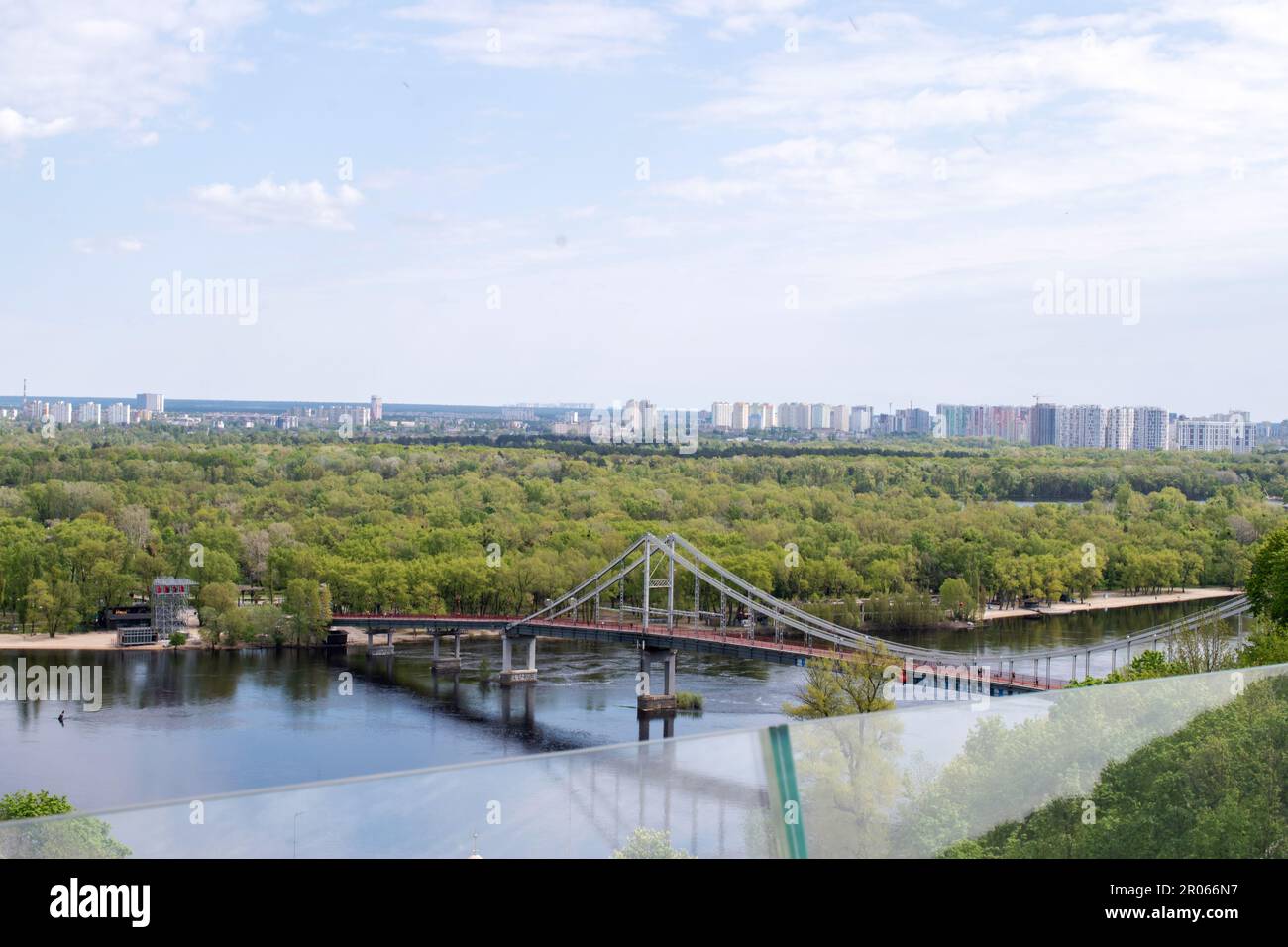 Pedestrian bridge over the Dnipro River in Kyiv, May Stock Photo - Alamy