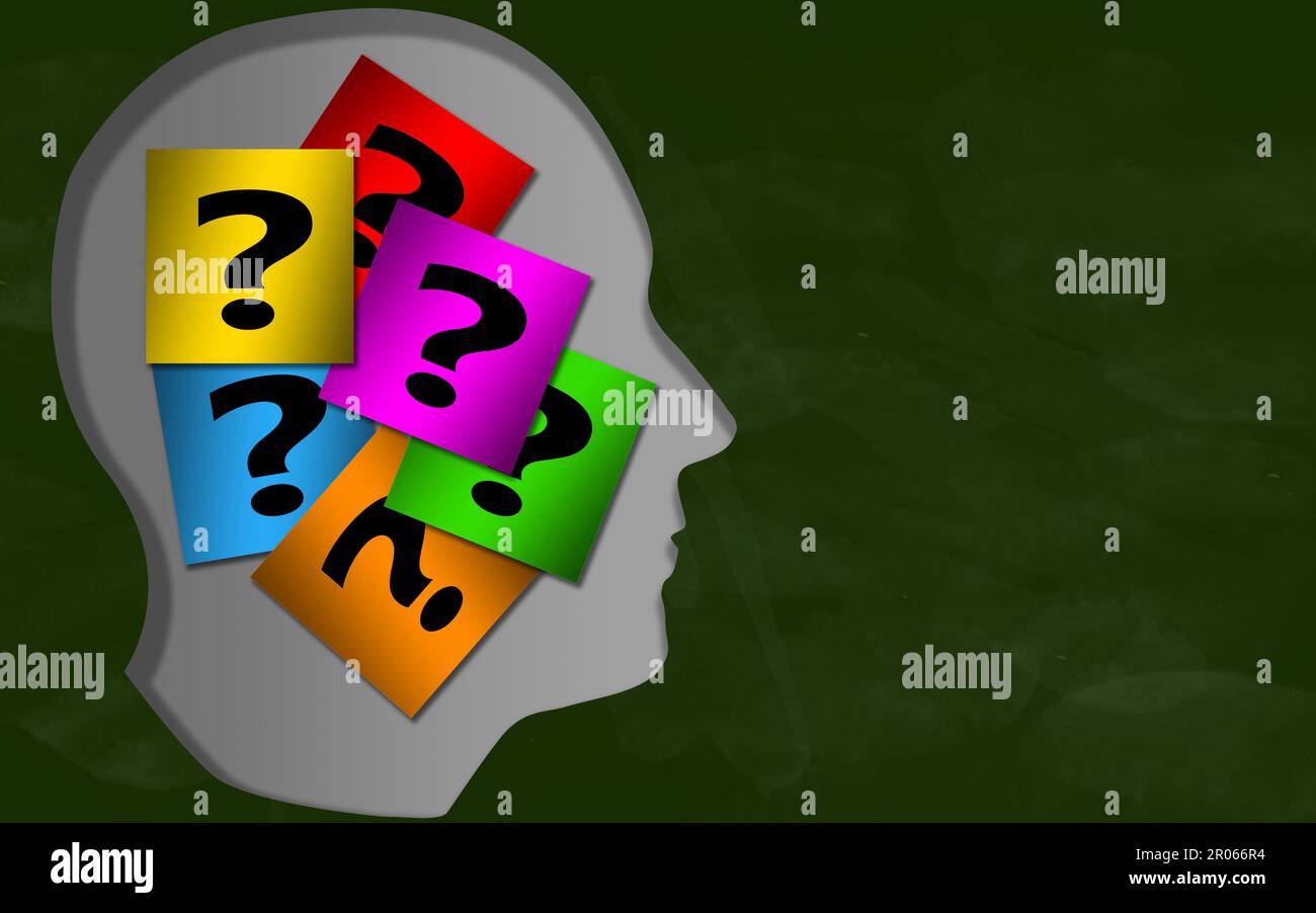 Question mark with human head, 3D rendering Stock Photo - Alamy