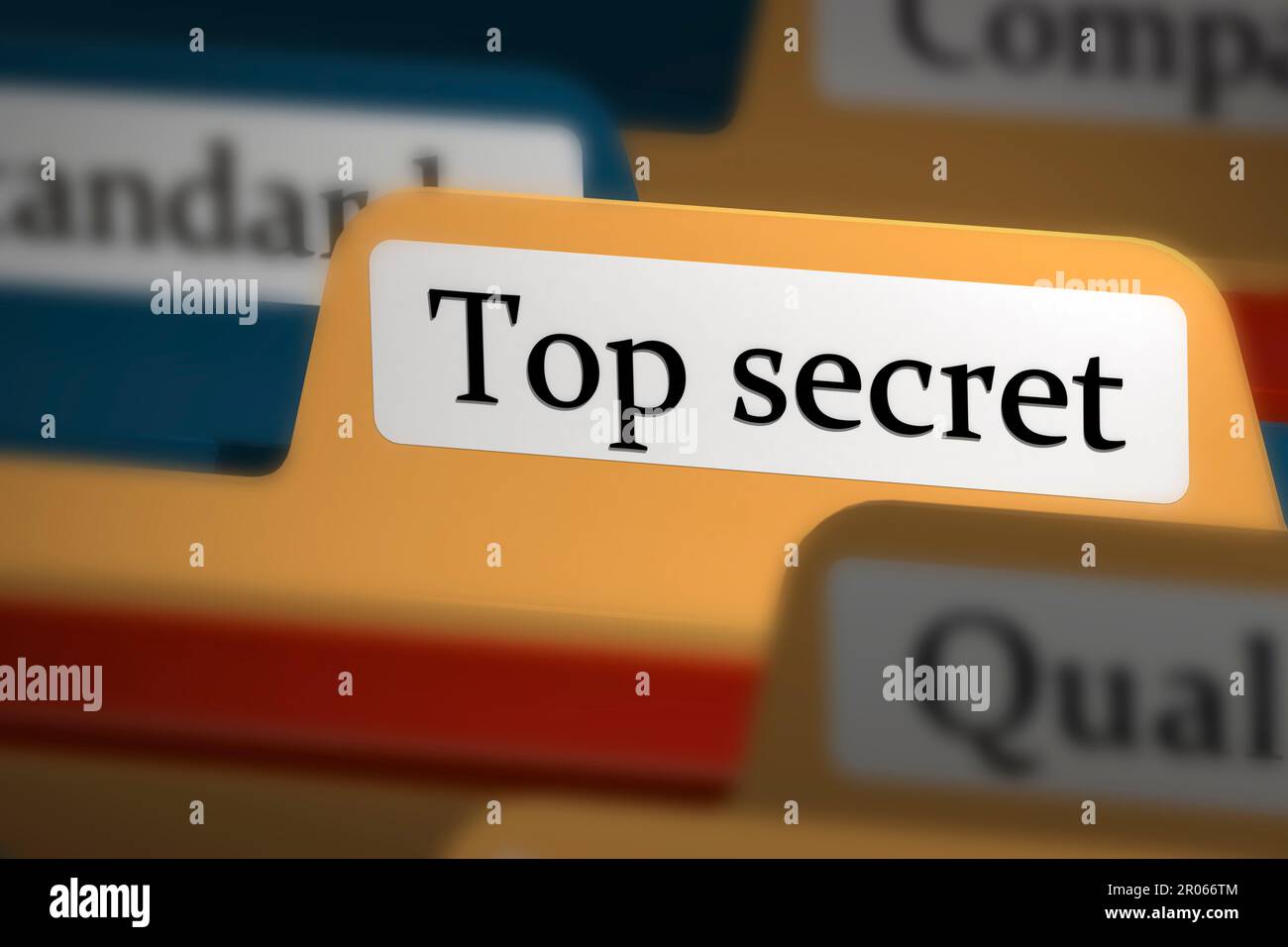 Top secret word on file folder tab, 3d rendering Stock Photo - Alamy