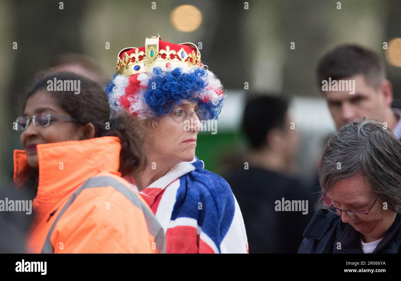 Westminster, London, UK. 6th May, 2023. Despite outbreaks of heavy rain ...