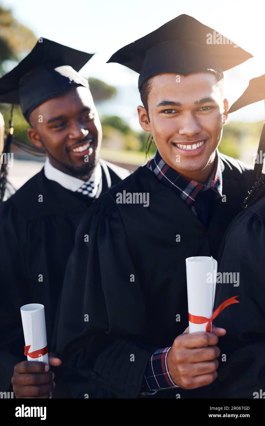 Theres no substitute for hard work. students standing together on ...