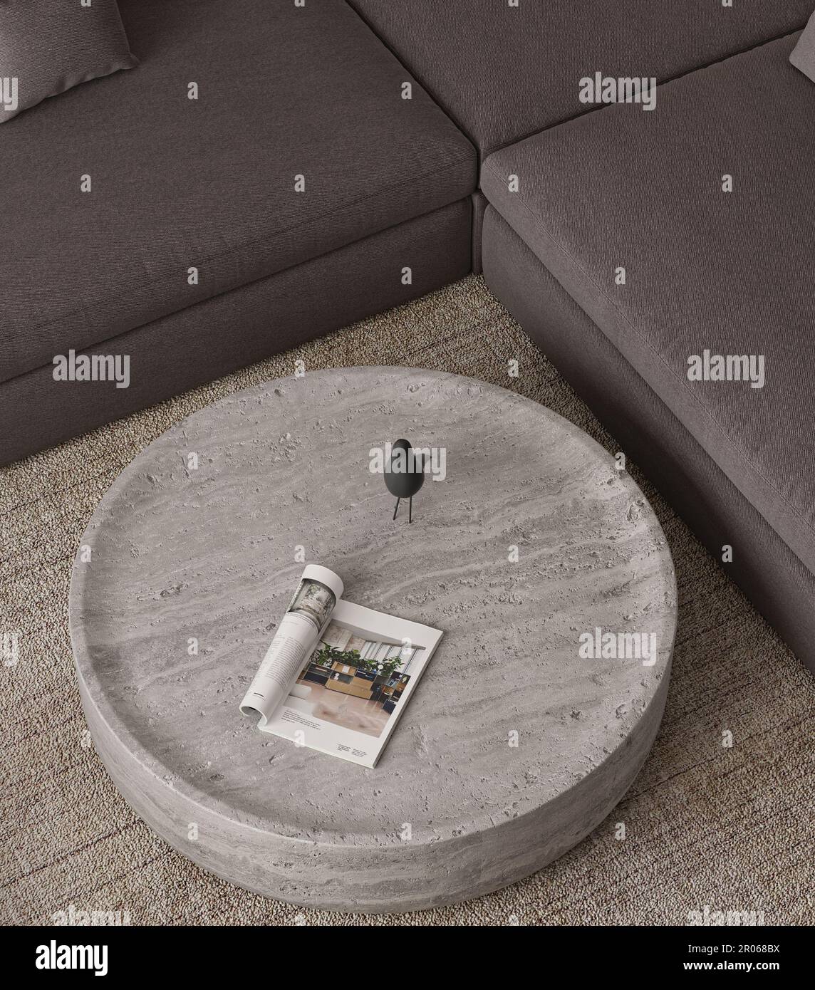 Simple classic minimalism close up interior livingroom with gray stone ...