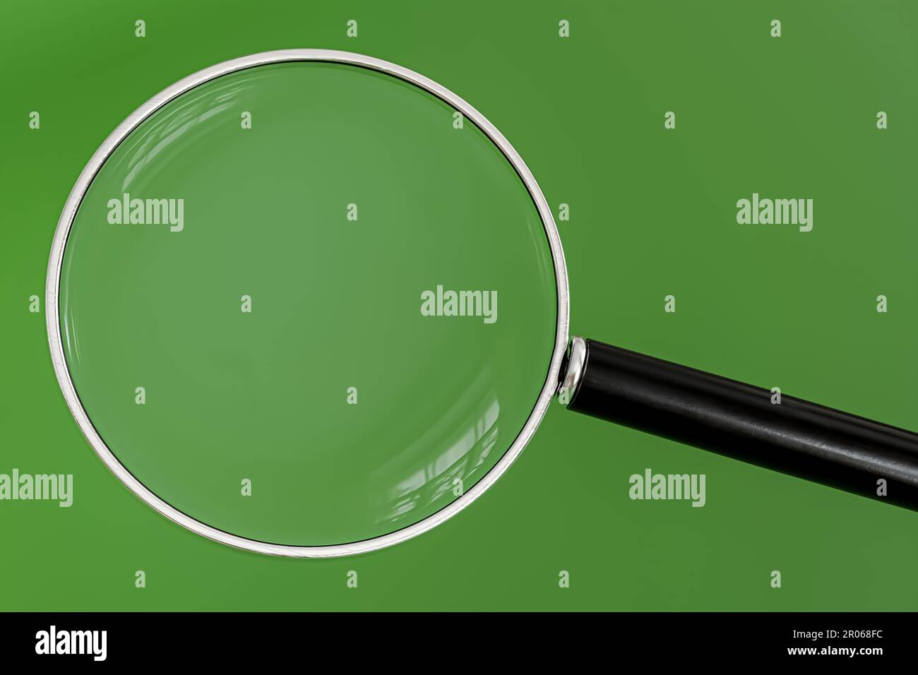 magnifier isolated on green background 3d illustration Stock Photo - Alamy