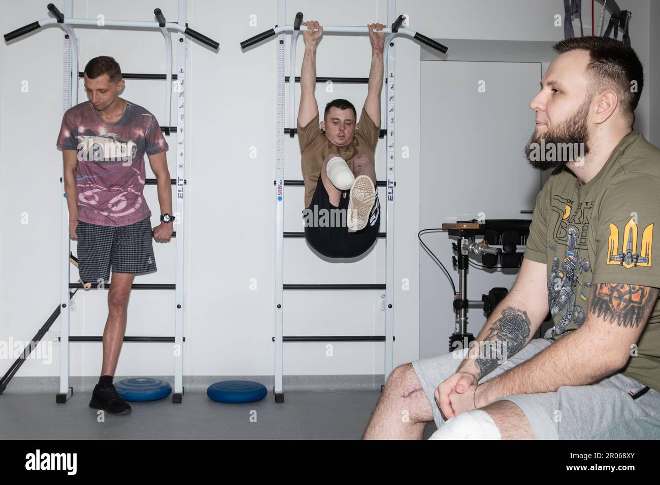 April 14, 2023, Lviv, Ukraine: Ukrainian soldiers, who lost their limbs ...