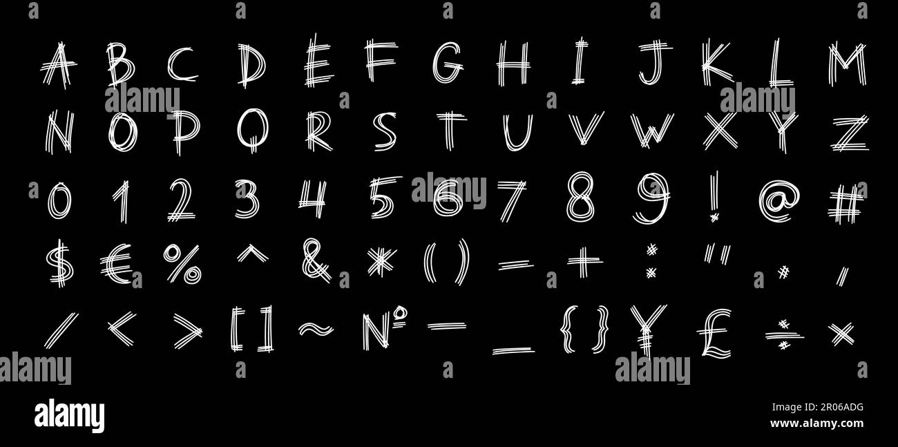 Irregular shapes white english latin abc alphabet font with digits and ... Irregular shapes white english latin abc alphabet font with digits and ...