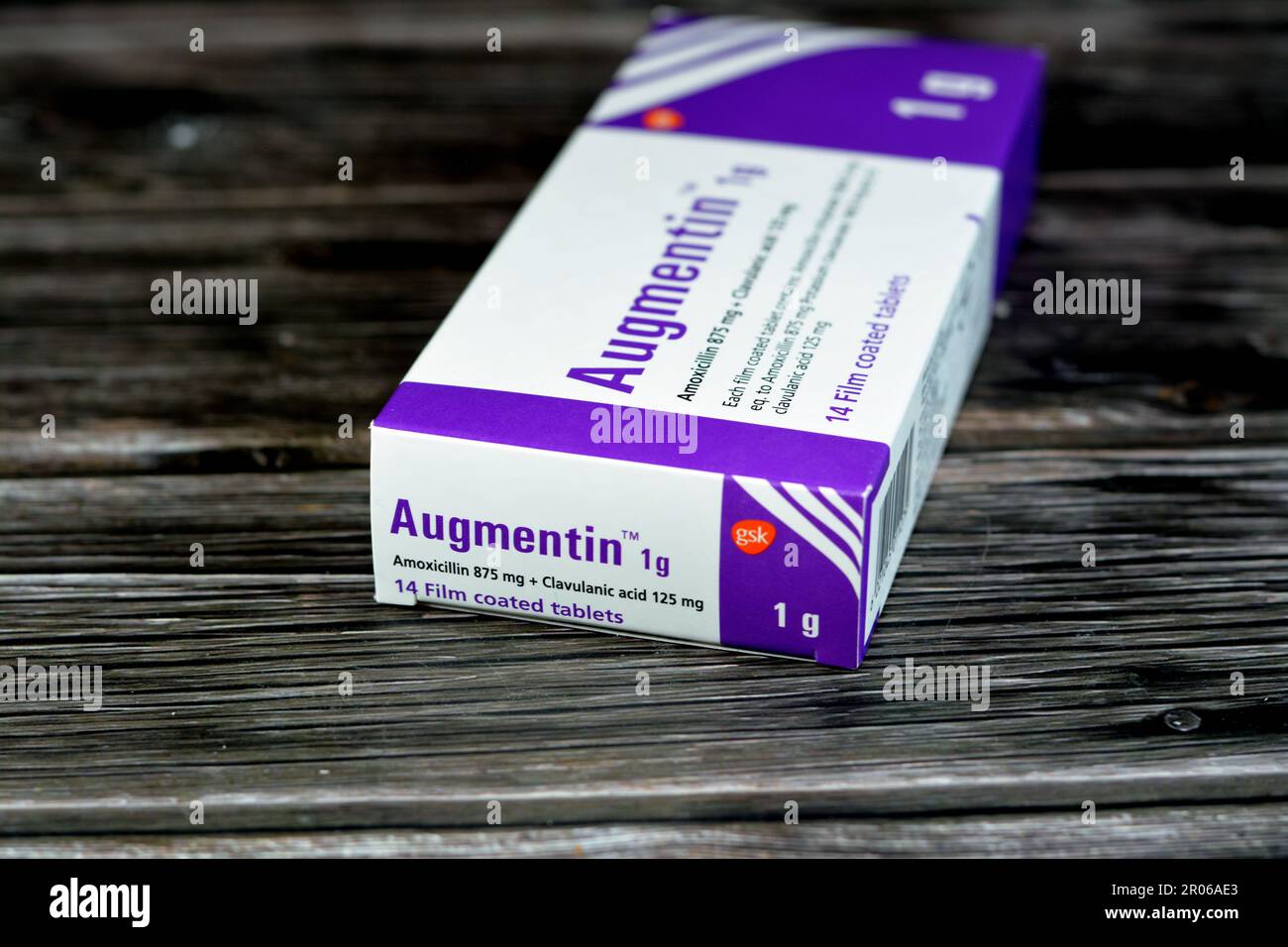 Cairo, Egypt, May 4 2023: Augmentin 1g tablets, amoxicillin and ...