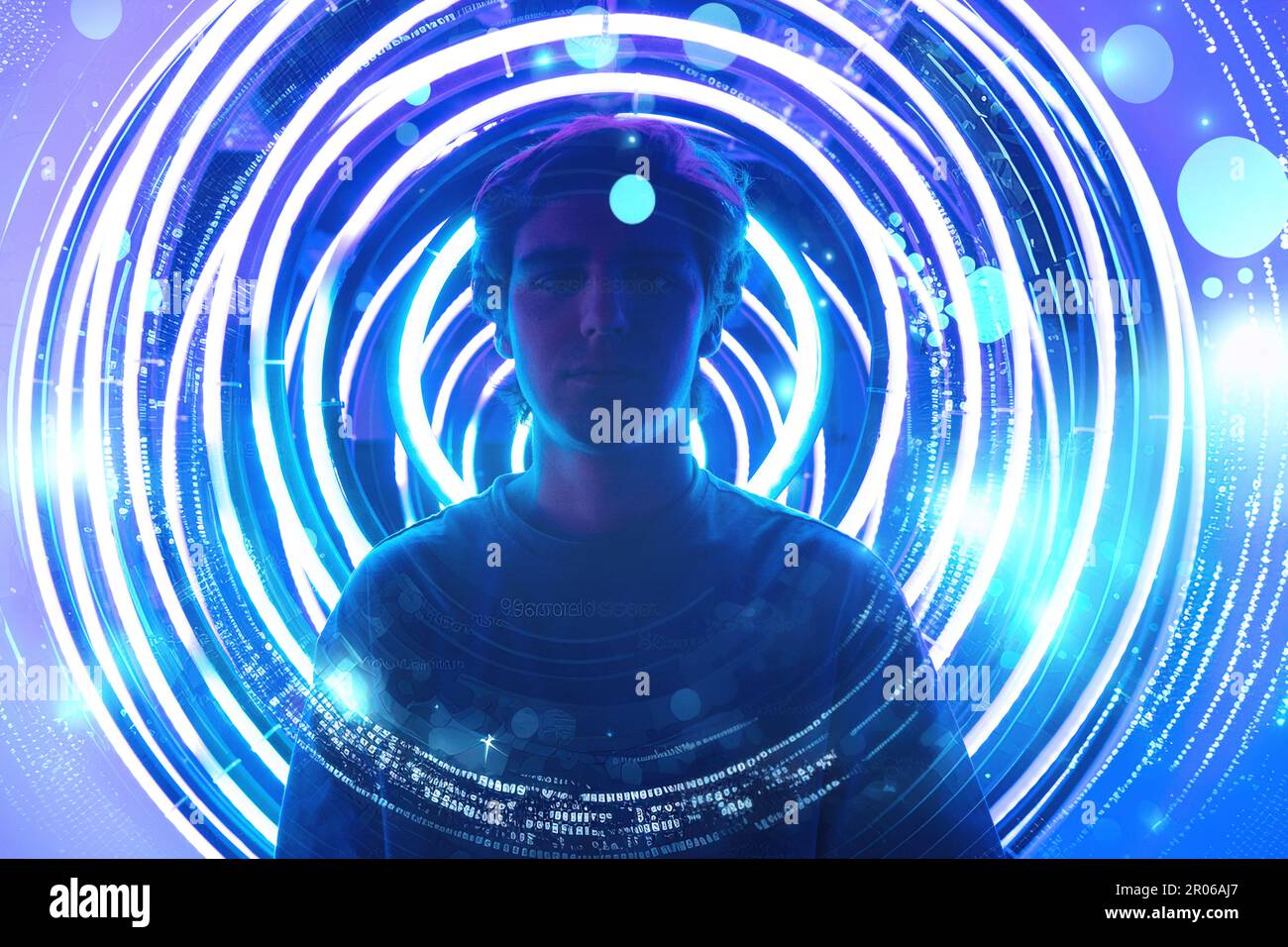 man inside virtual metaverse Stock Photo - Alamy
