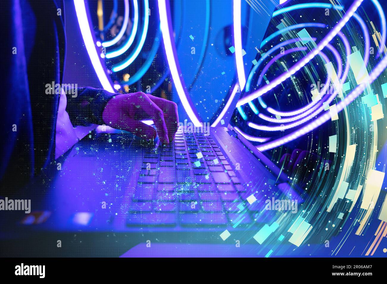 man inside virtual metaverse Stock Photo - Alamy