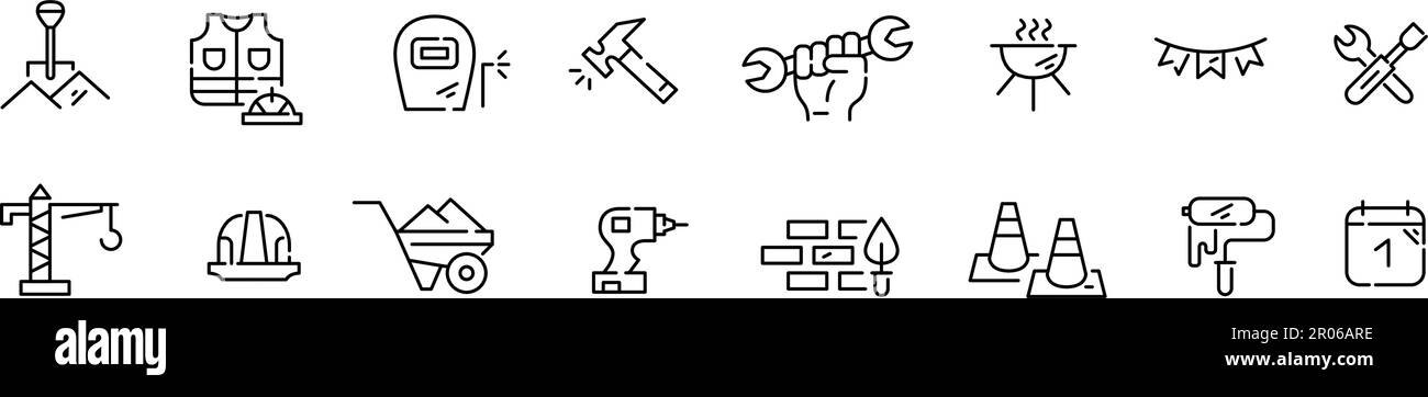 Labor day September 1st symbols. Manual labor and construction workers ...