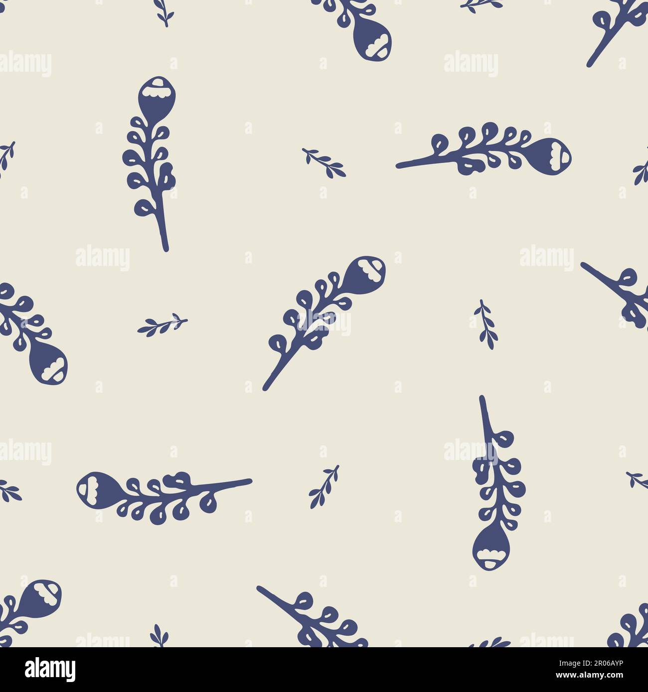 Quirky floral lino cut motif vector pattern. Seamless decoration of ...