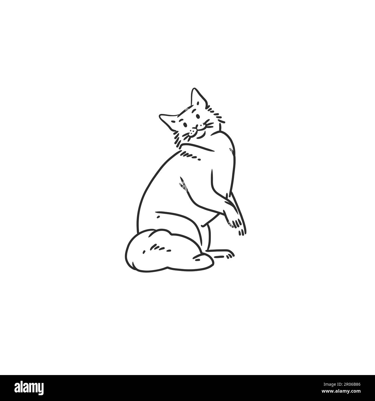 Hand drawn vector abstract graphic line art collection with adorable ...