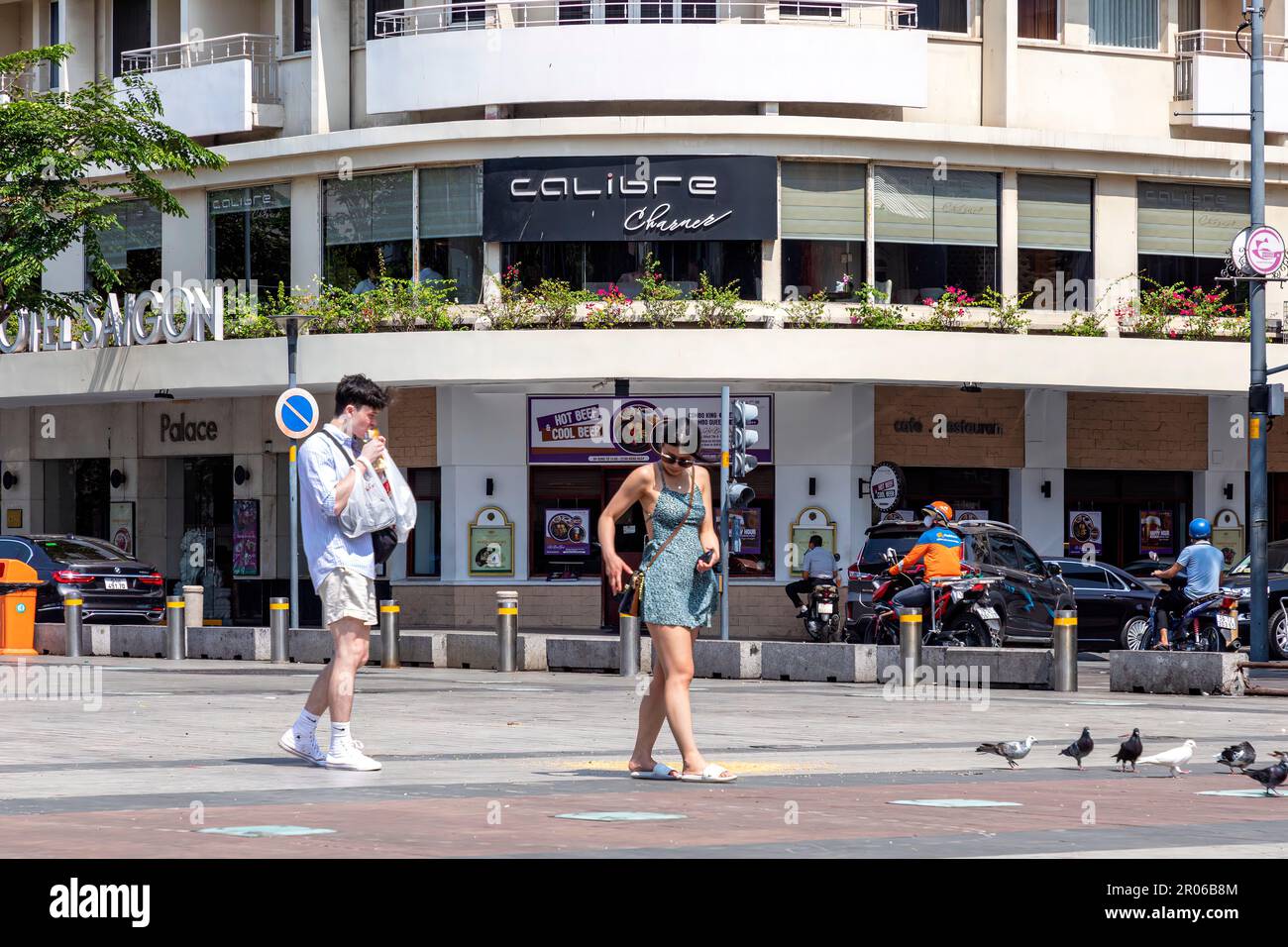 Tourists visiting Nguyen Hue Walking Street, Ho Chi Minh City, Vietnam ...