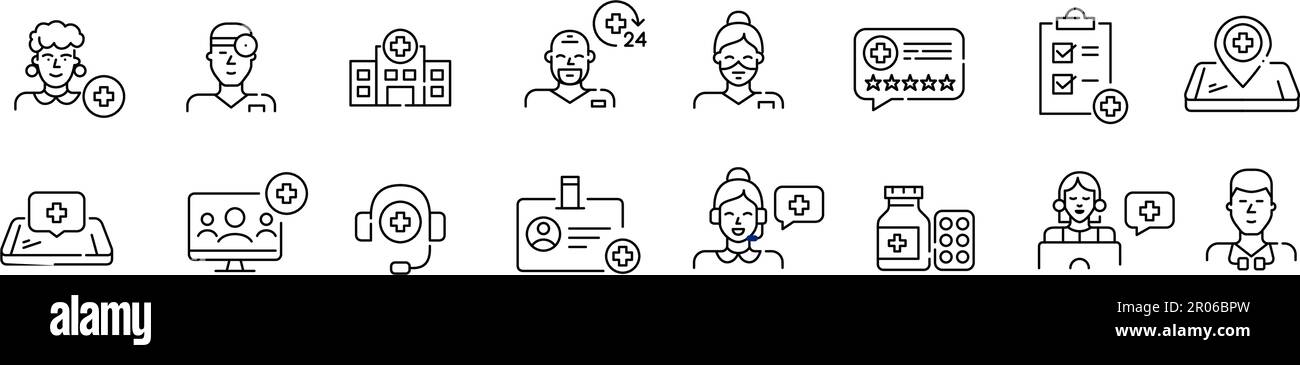 Healthcare professionals and hospital. General practitioner, 24 hour ...