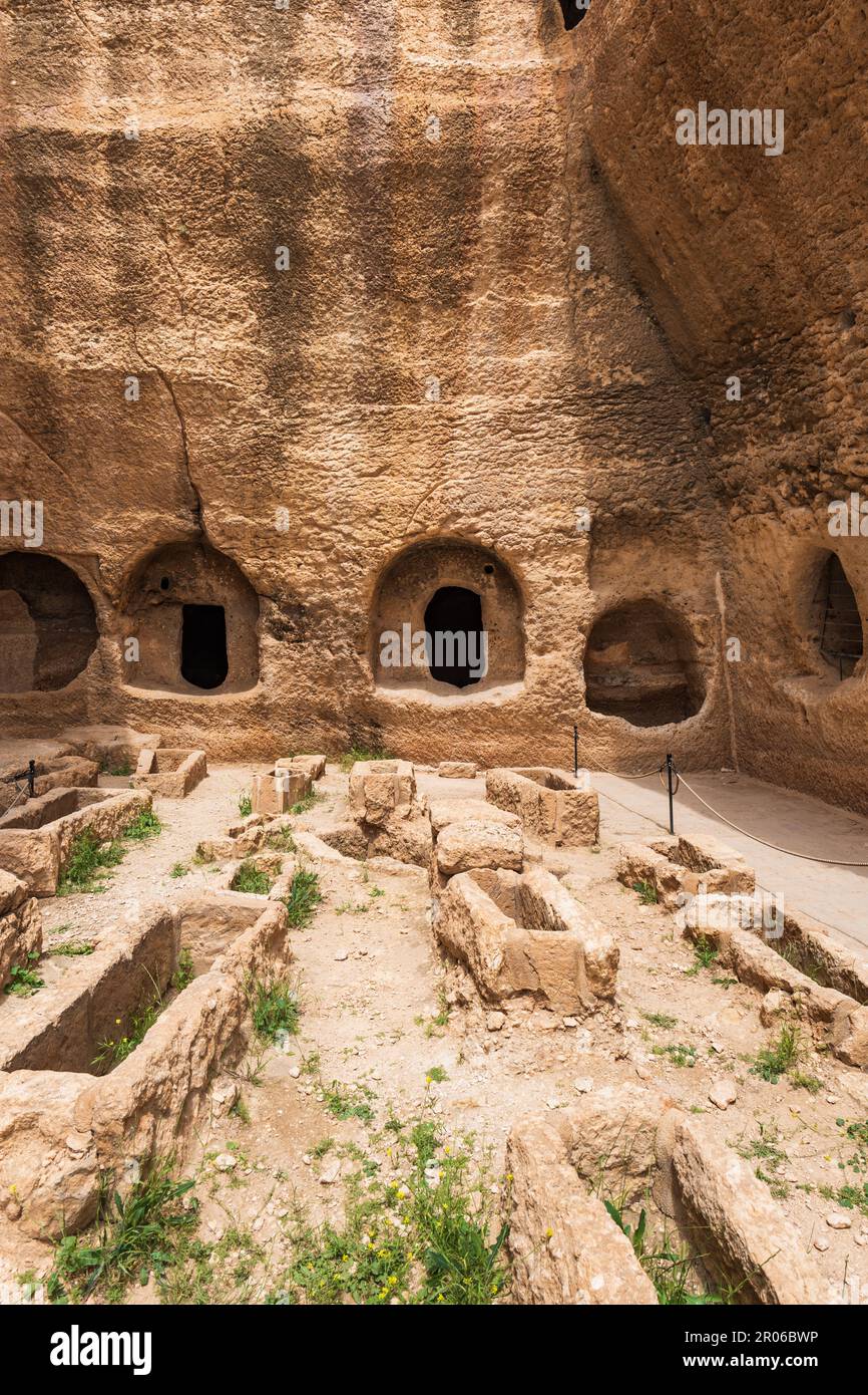 Dara ancient site and the rock tombs near the city of Mardin, Turkey ...