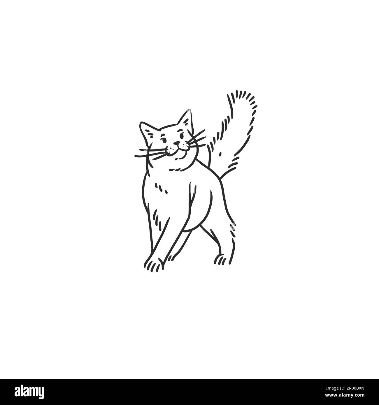 Hand drawn vector abstract graphic line art collection with adorable ...