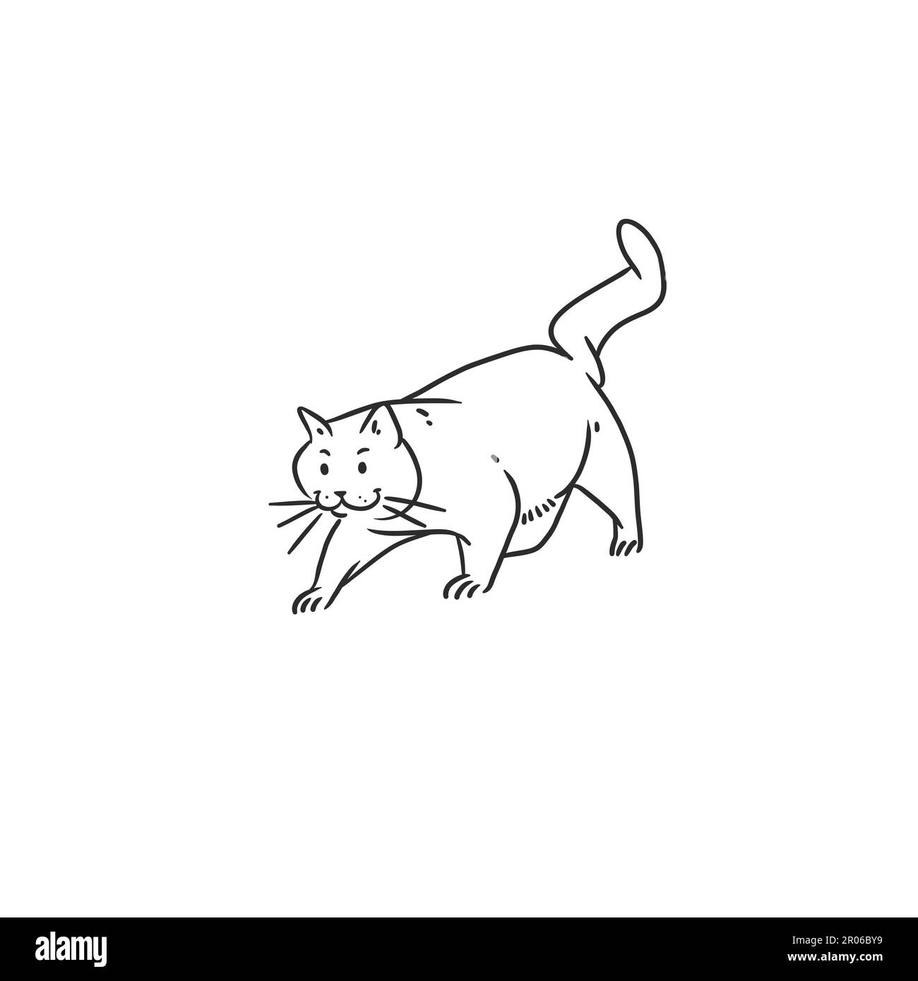 Hand drawn vector abstract graphic line art collection with adorable ...