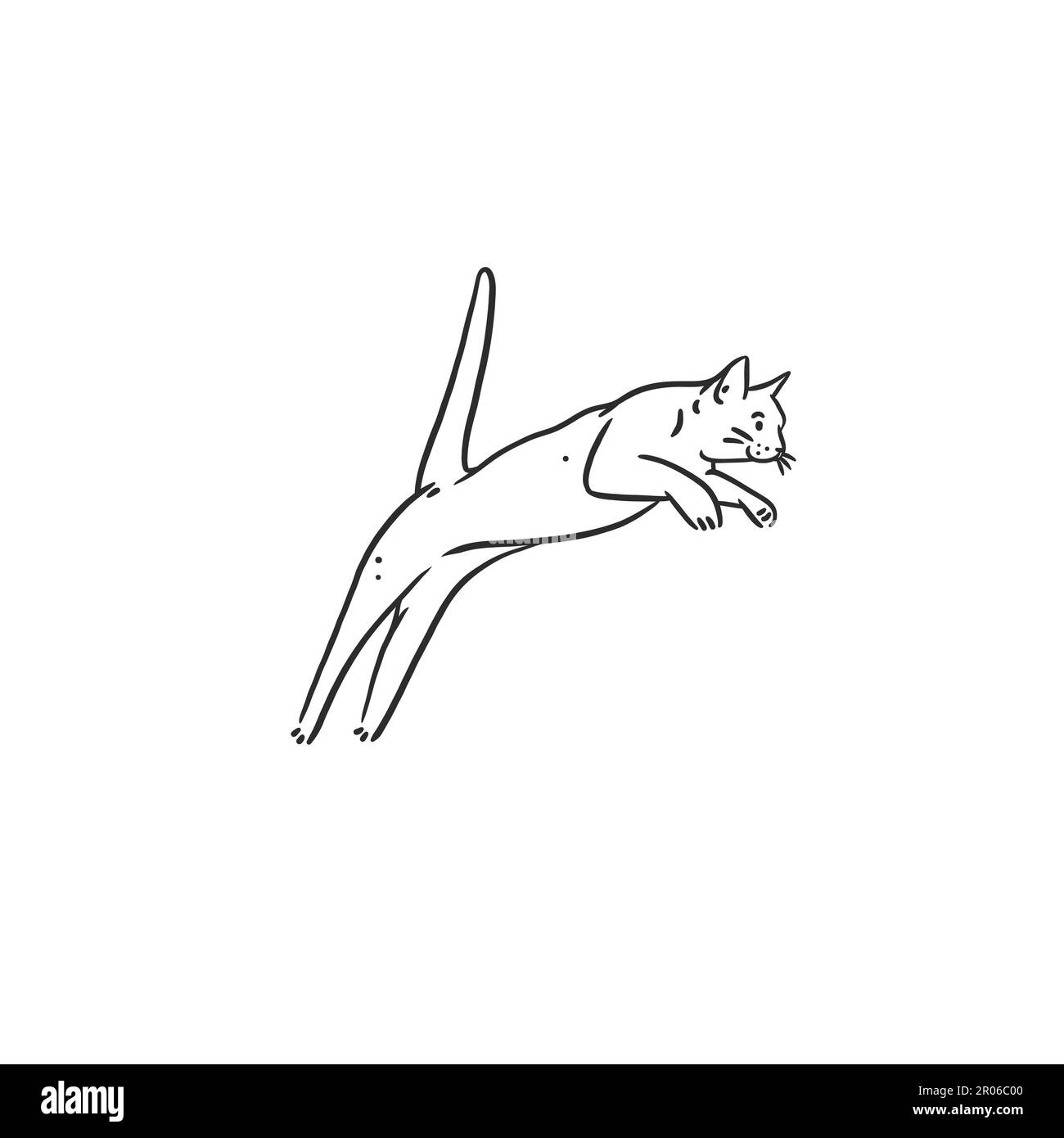 Hand drawn vector abstract graphic line art collection with adorable ...