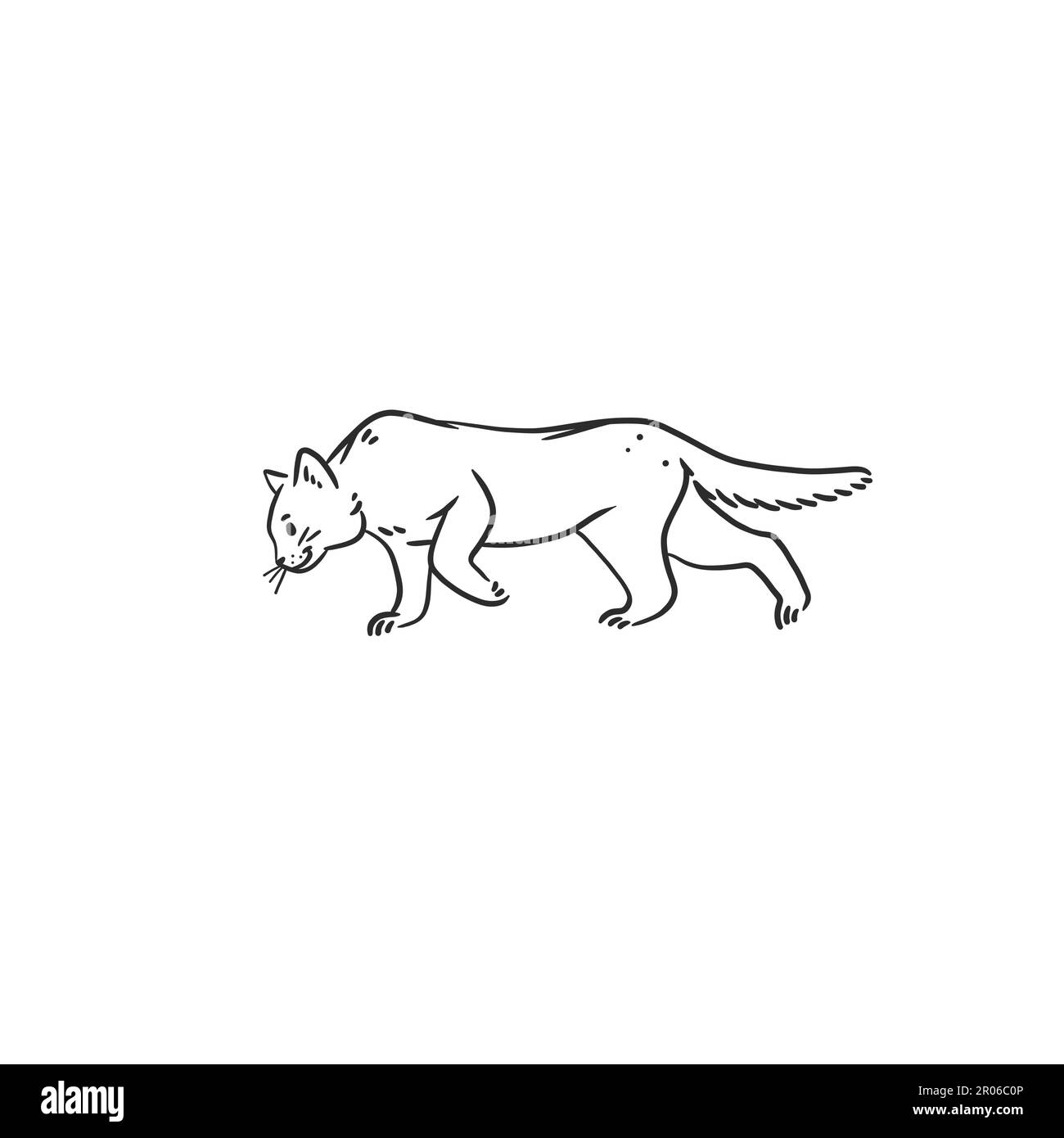 Hand drawn vector abstract graphic line art collection with adorable ...