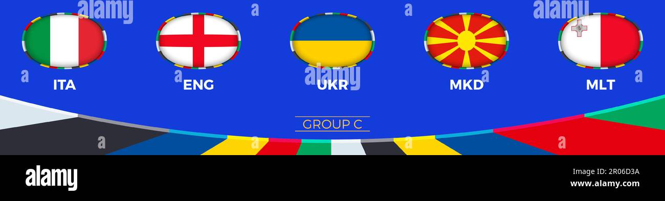 Group C qualifies for the 2024 European football tournament. Vector ...
