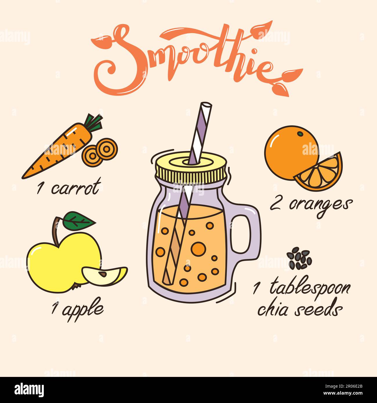 Hand drawn smoothie jar Stock Vector Images - Alamy