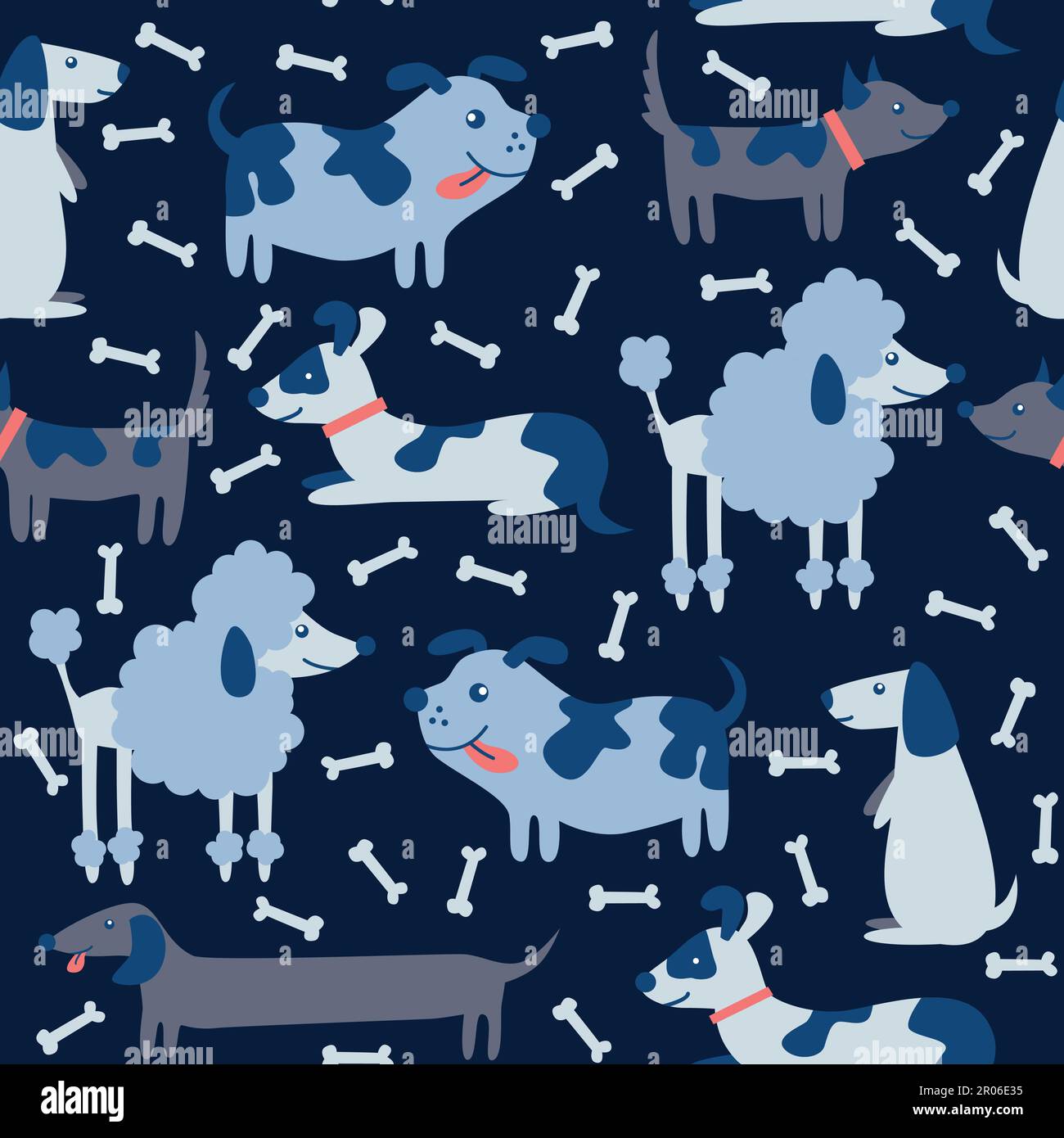 Repeating pattern with cute cartoon style dogs Stock Vector Image & Art ...