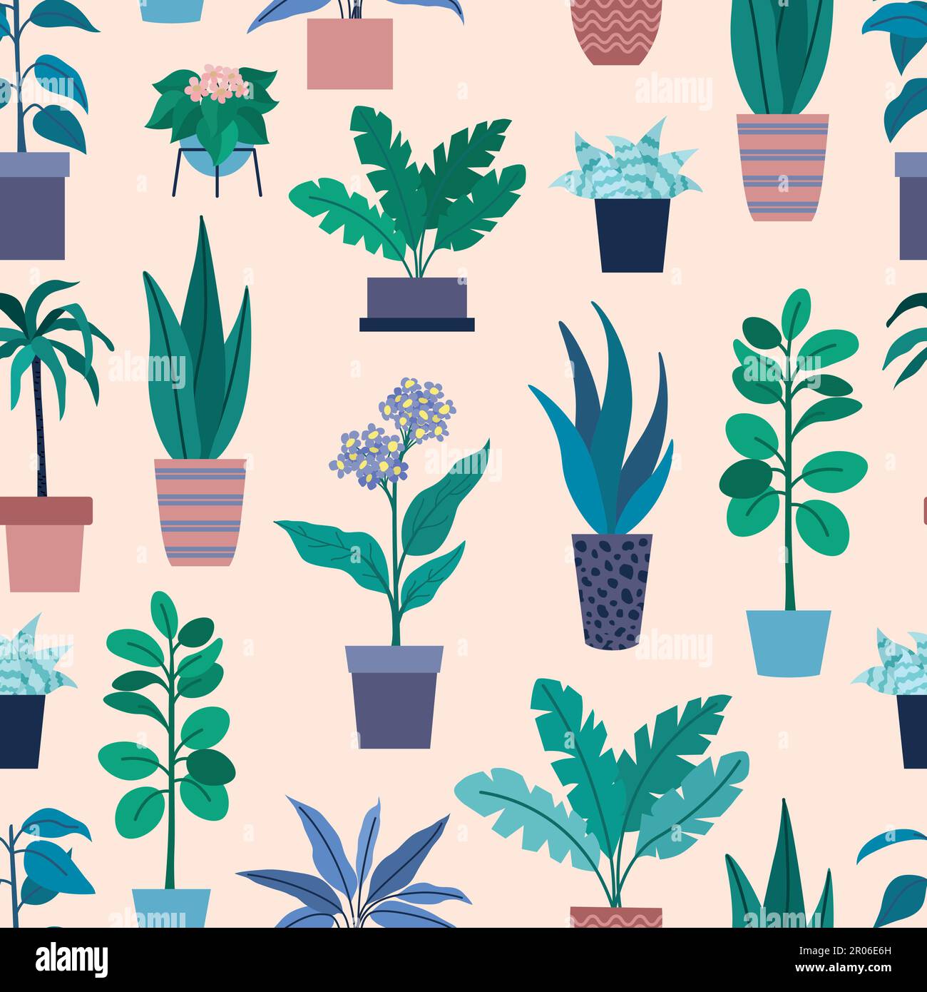 Vector pattern with indoor plants Stock Vector Image & Art - Alamy