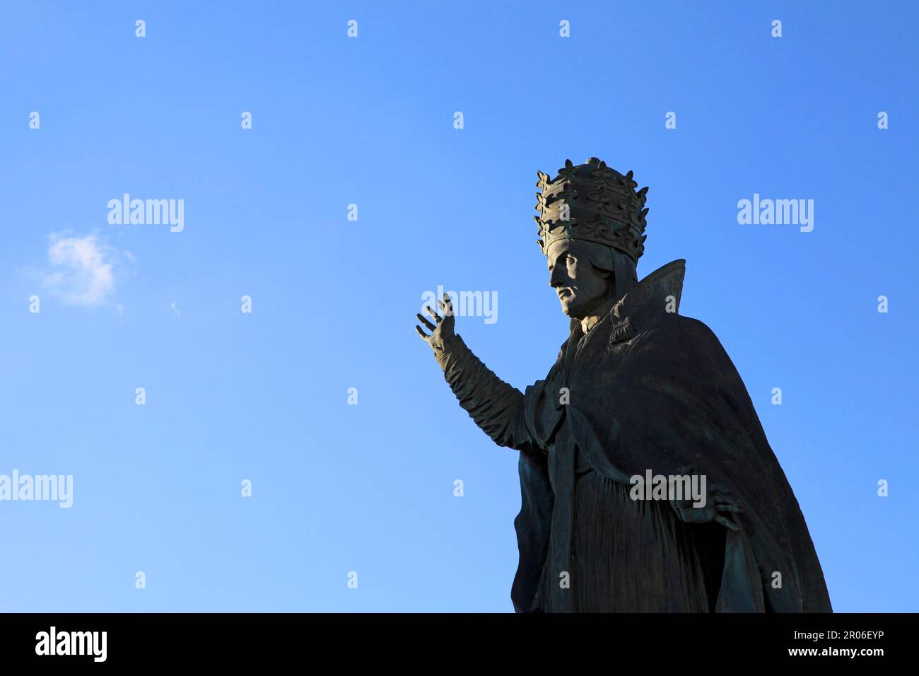 Street theater festival. Statue of Pope Gerbert by David d'Angers at ...