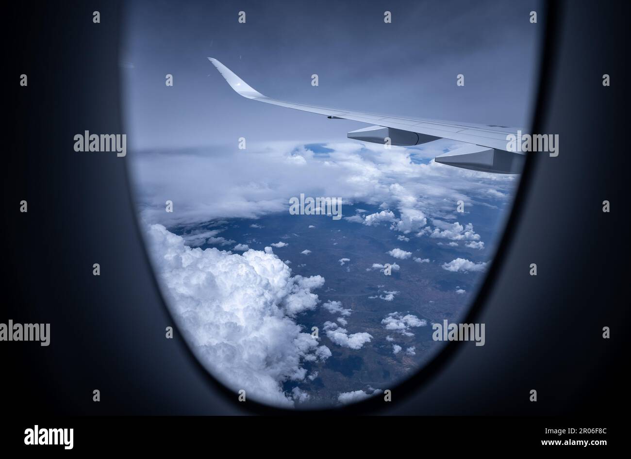 04 May 2023, Brandenburg, Schönefeld: View out of the window aboard the ...