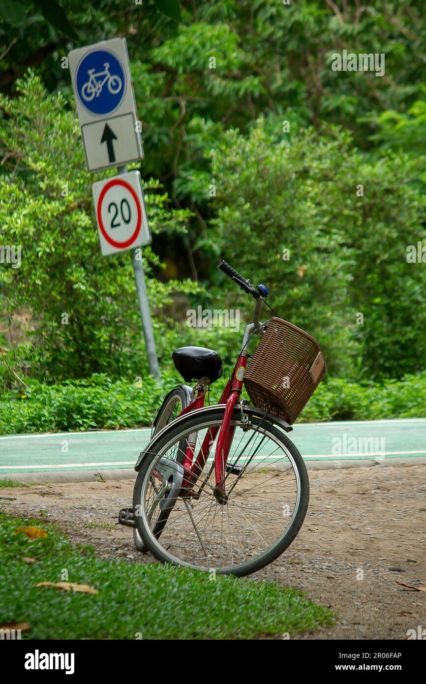 People cycle along park hi-res stock photography and images - Alamy
