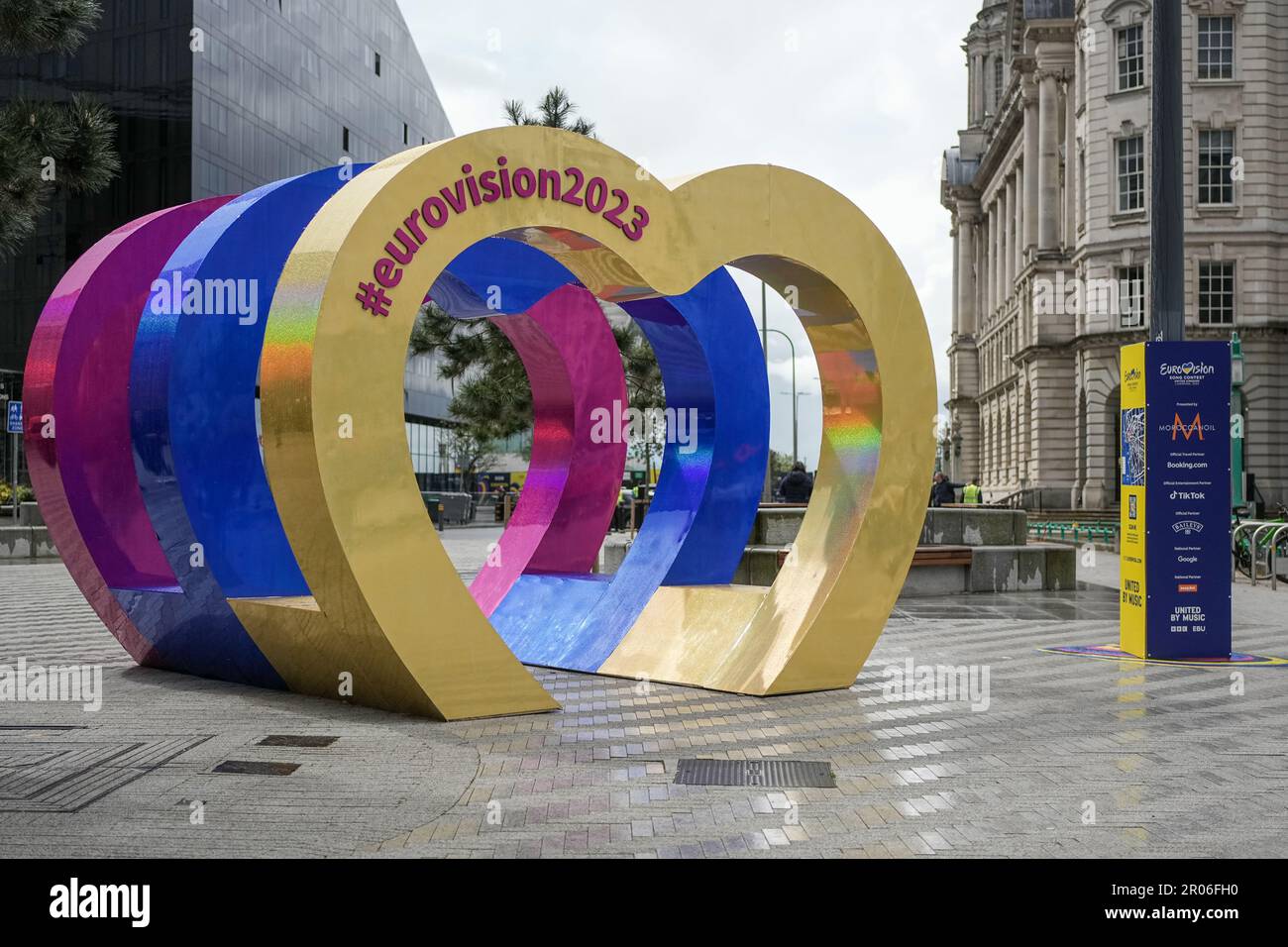 Eurovision Song Contest 2023 sign in Liverpool Stock Photo - Alamy