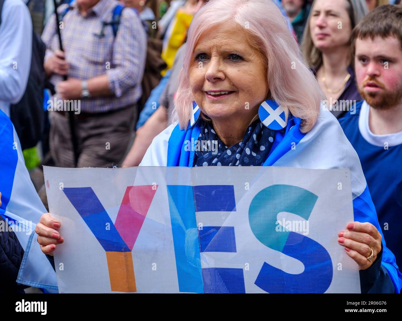 Independence march through the streets of Glasgow on 6th May 2023 ...
