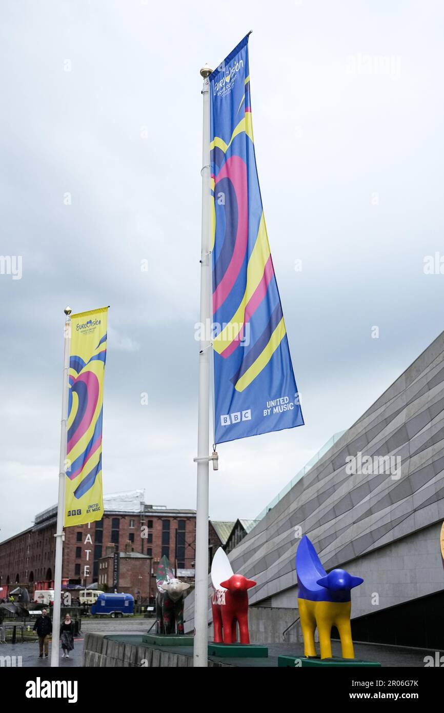 Eurovision Song Contest 2023 flag in Liverpool Stock Photo - Alamy