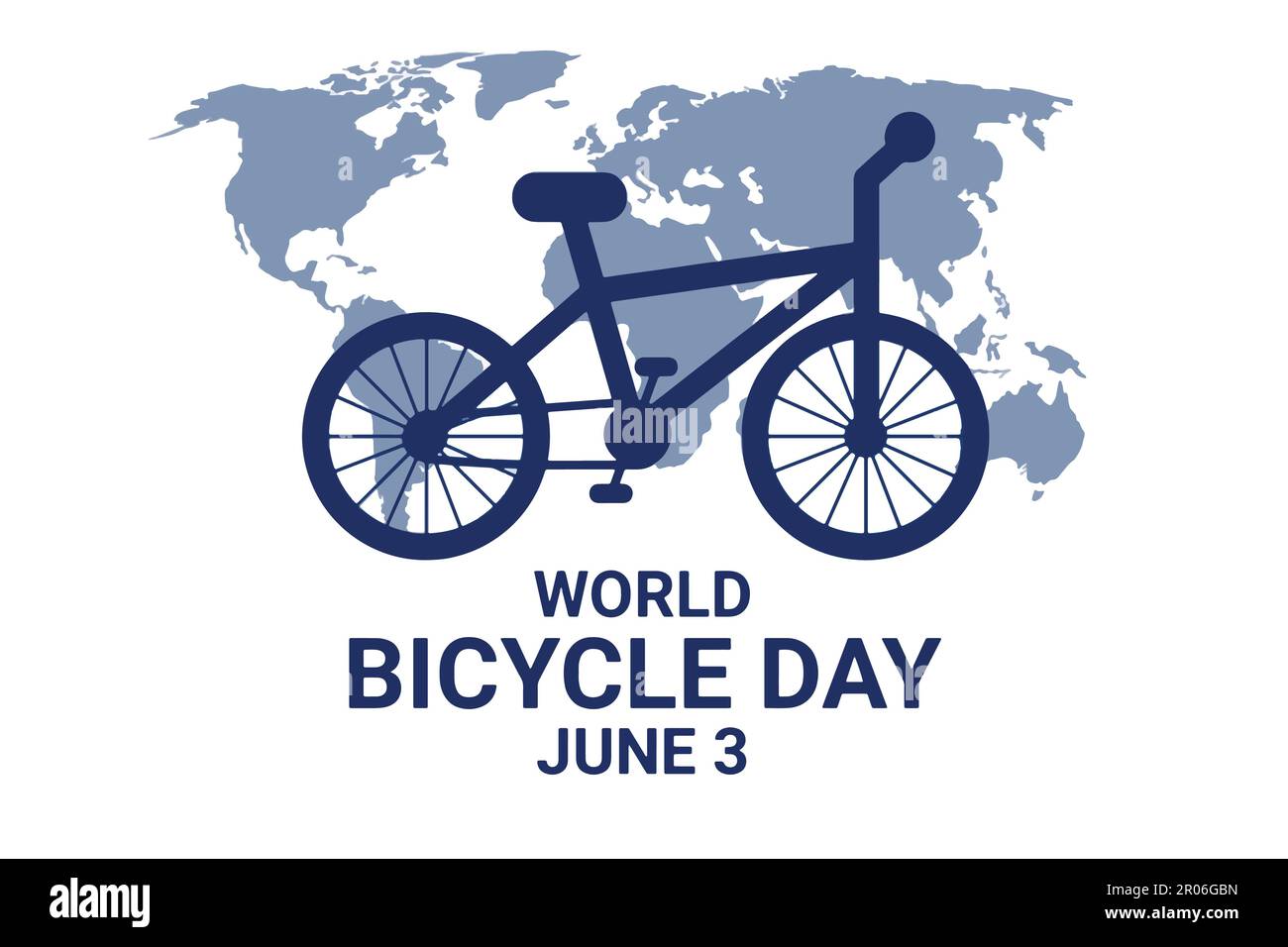 Vector illustration World Bicycle Day. June 3. Suitable for greeting ...