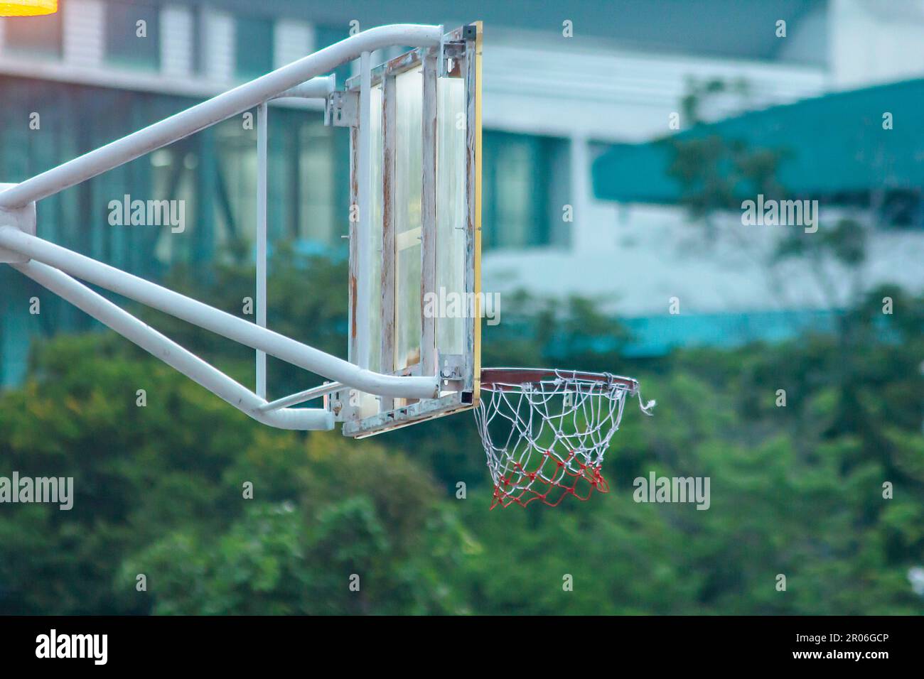 Neglected basketball court hoop and backboard hi-res stock photography ...