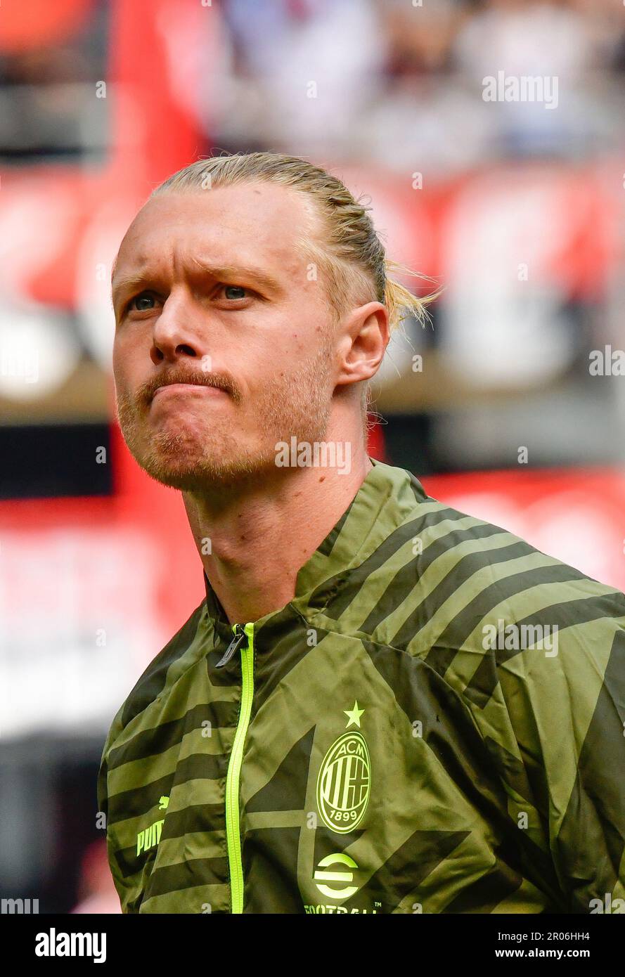 Milano, Italy. 06th May, 2023. Simon Kjaer (24) of AC Milan seen before ...
