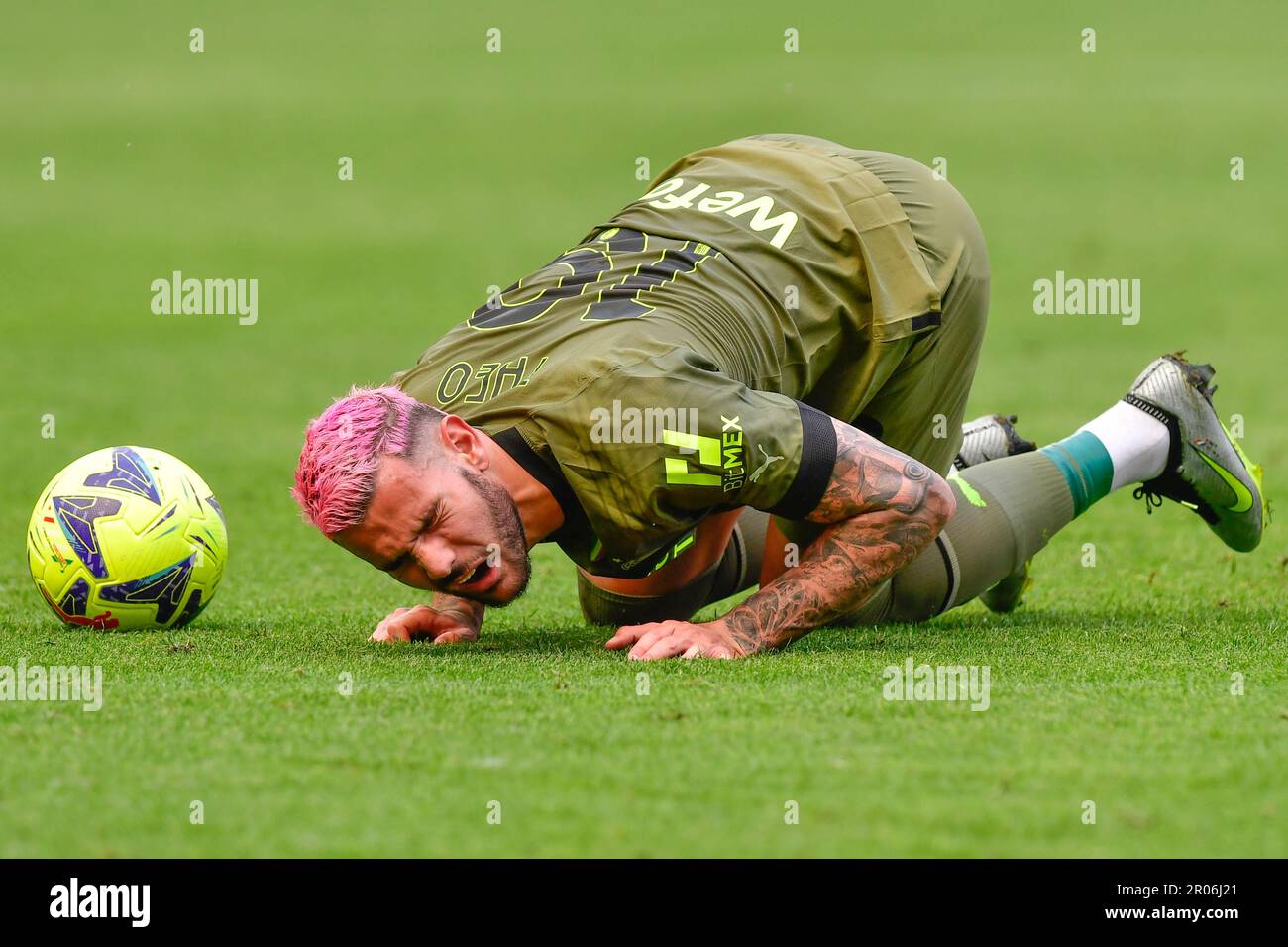 Milano, Italy. 06th May, 2023. Theo Hernandez (19) of AC Milan seen in ...