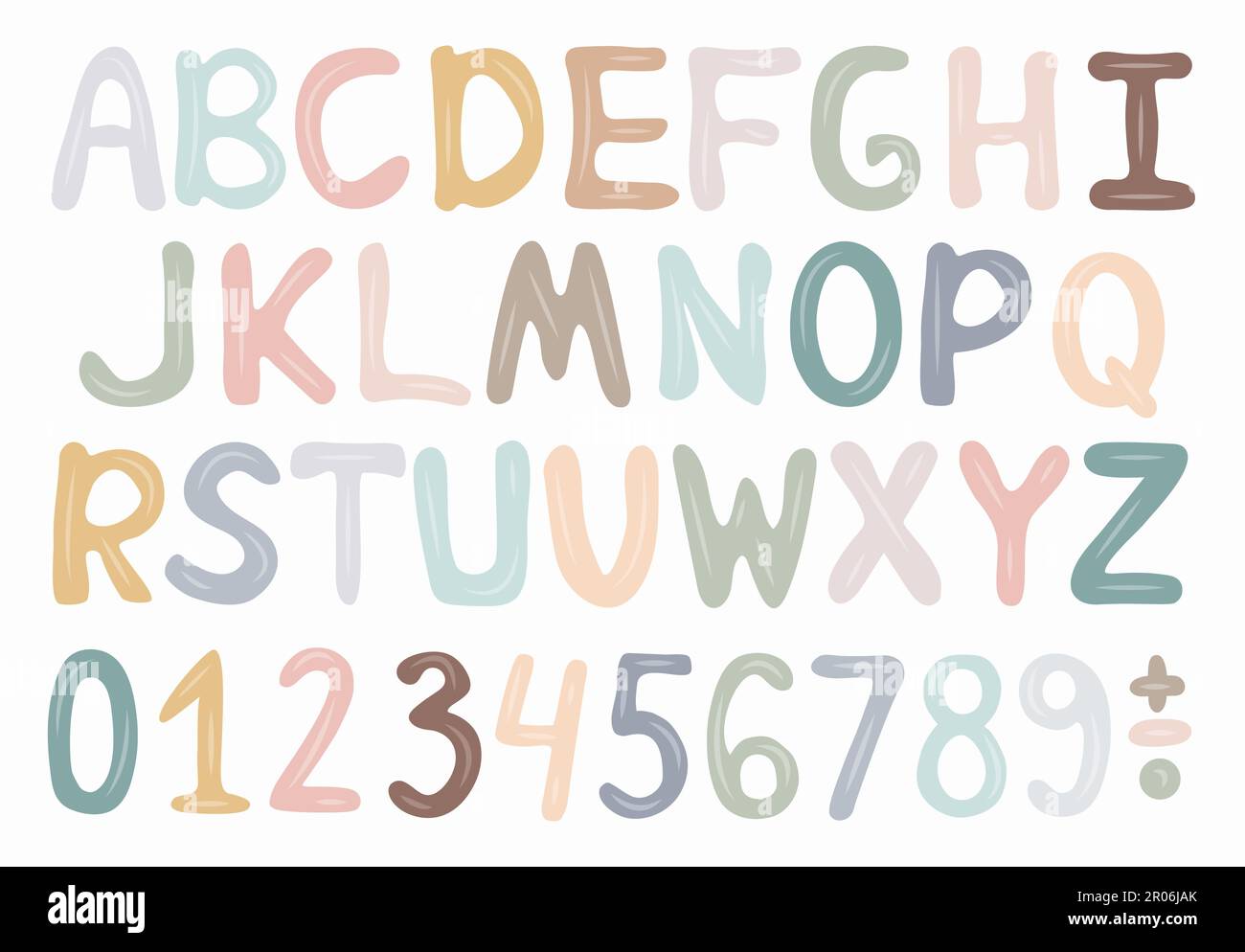 Hand drawn Children alphabet multicolor poster, ABC Poster, Kids ...