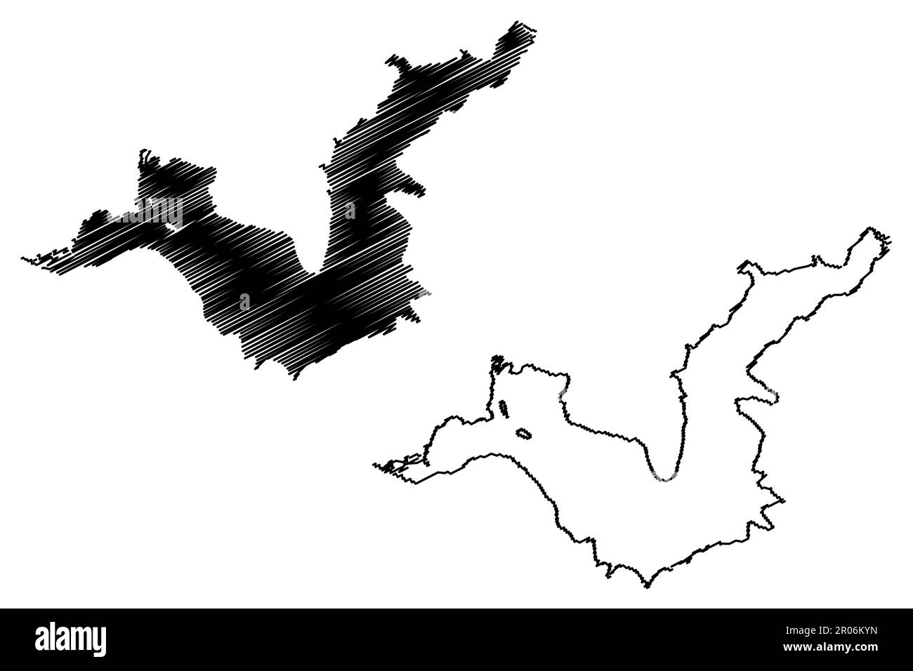 Lake Orava reservoir (Slovakia, Slovak Republic) map vector ...
