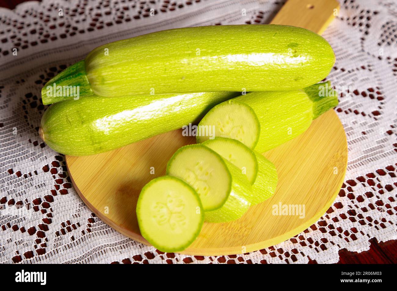 Fresh green courgettes in the kitchen, in natural light Stock Photo - Alamy