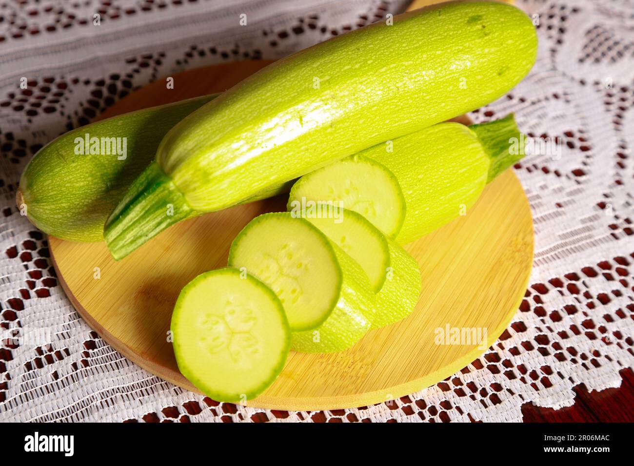 Fresh green courgettes in the kitchen, in natural light Stock Photo - Alamy