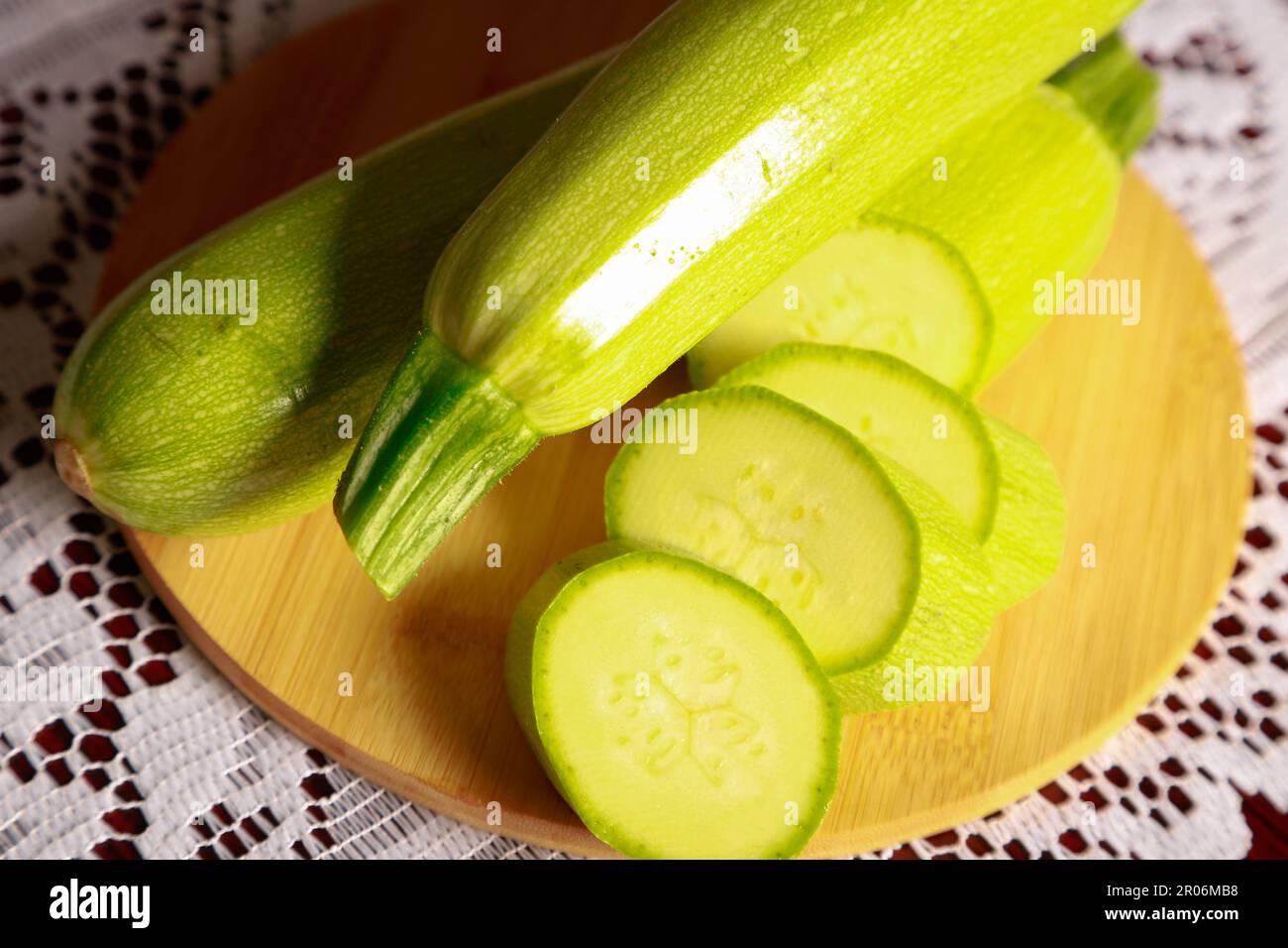 Fresh green courgettes in the kitchen, in natural light Stock Photo - Alamy