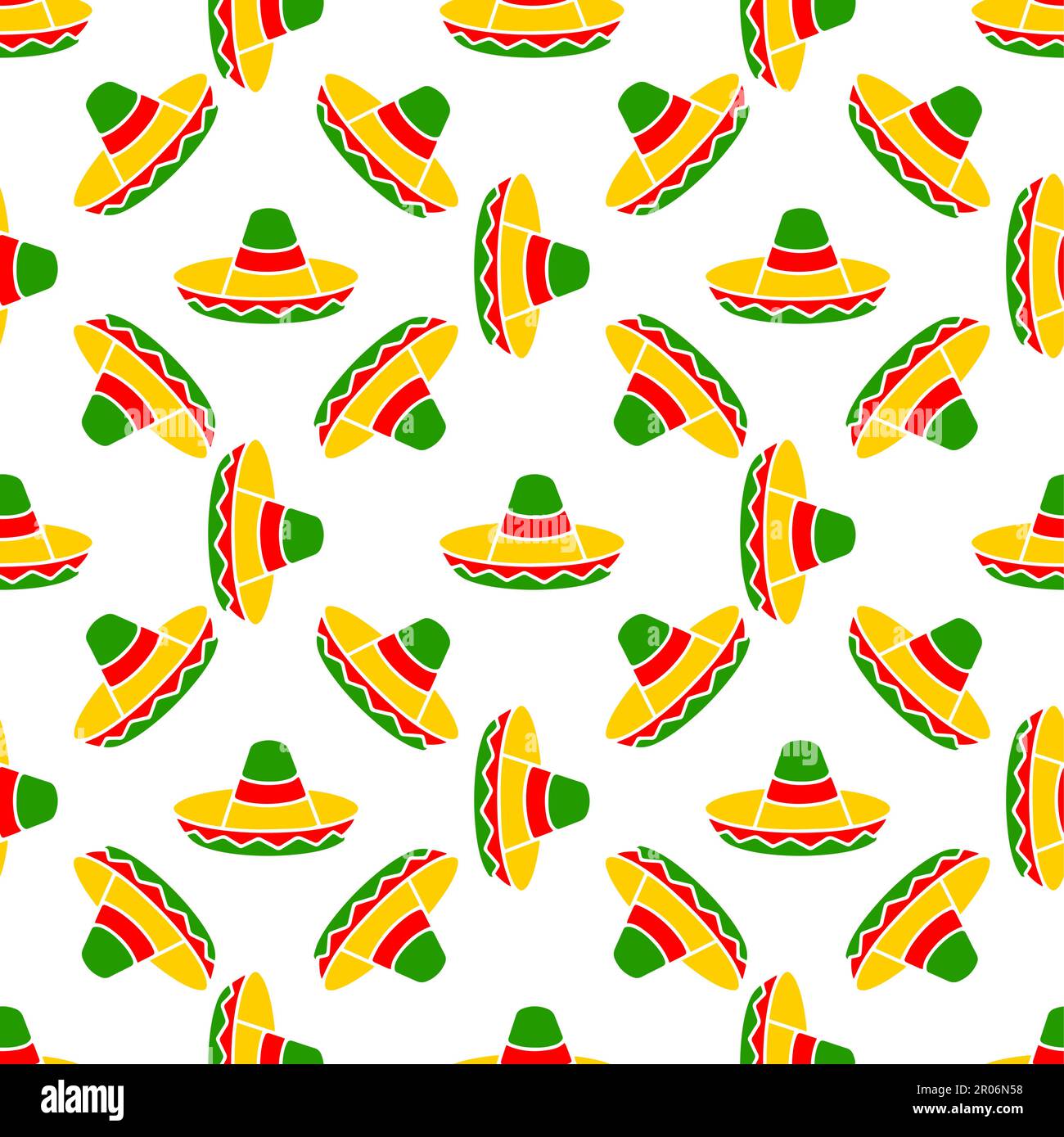 Sombrero hats doodle illustration seamless pattern. Vector hand drawn ...