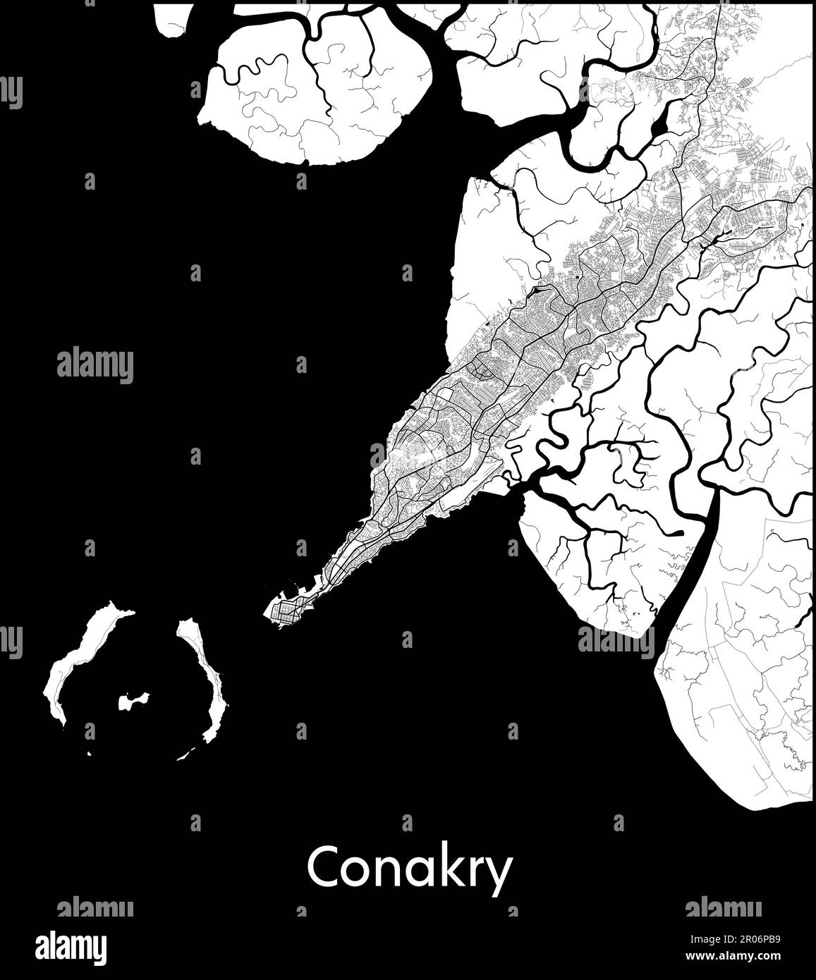 City Map Africa Guinea Conakry vector illustration Stock Vector Image ...