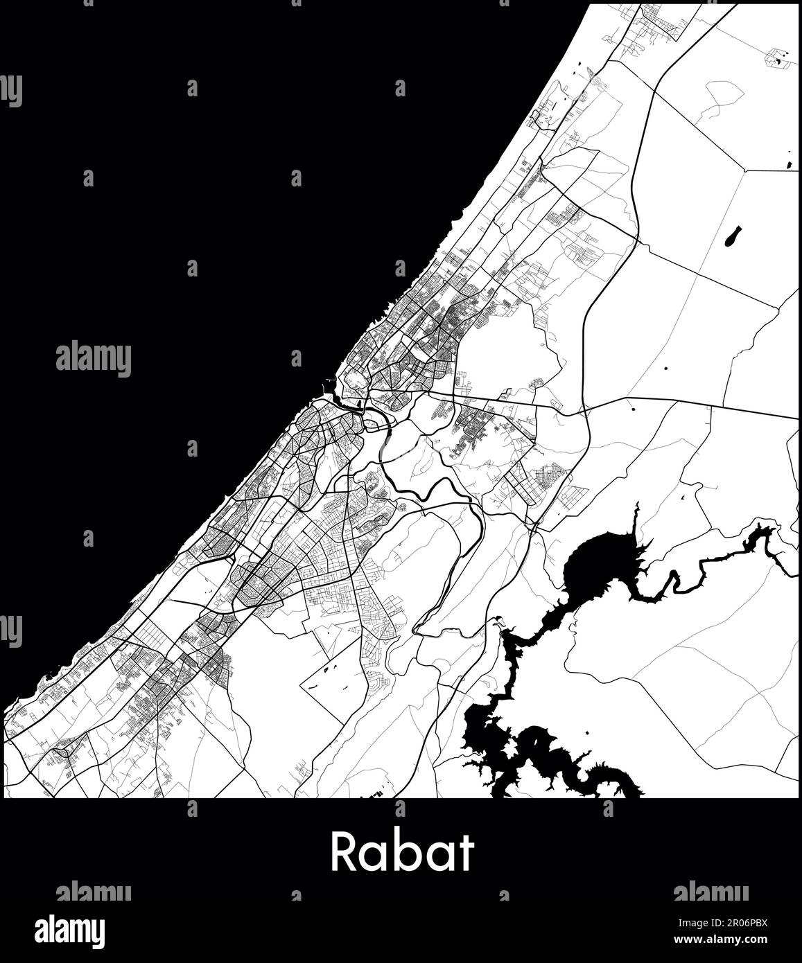 City Map Africa Morocco Rabat vector illustration Stock Vector Image ...